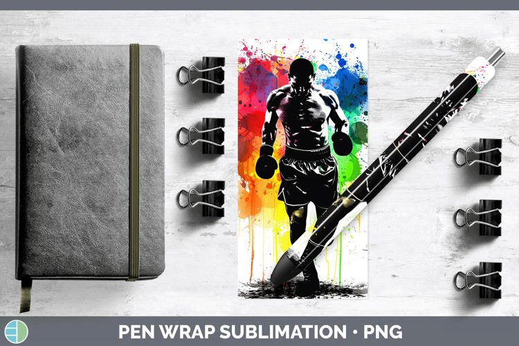 Neon Rainbow Male Boxer Pen Wrap Sublimation Epoxy Pen Desig