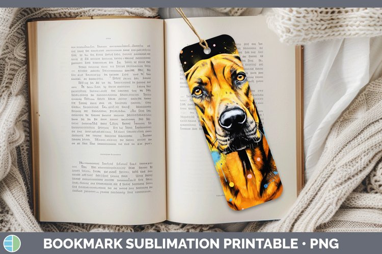 Neon Rhodesian Ridgeback Bookmark Sublimation Printable Desi