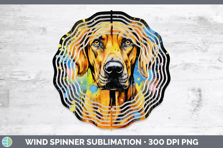 Neon Rhodesian Ridgeback Wind Spinner Sublimation Spinner De