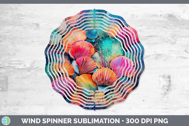 Neon Seashell Wind Spinner Sublimation Spinner Designs