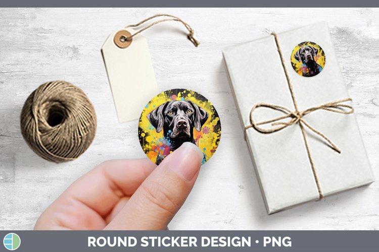 Neon Shorthaired Pointer Stickers | Round Labels Designs