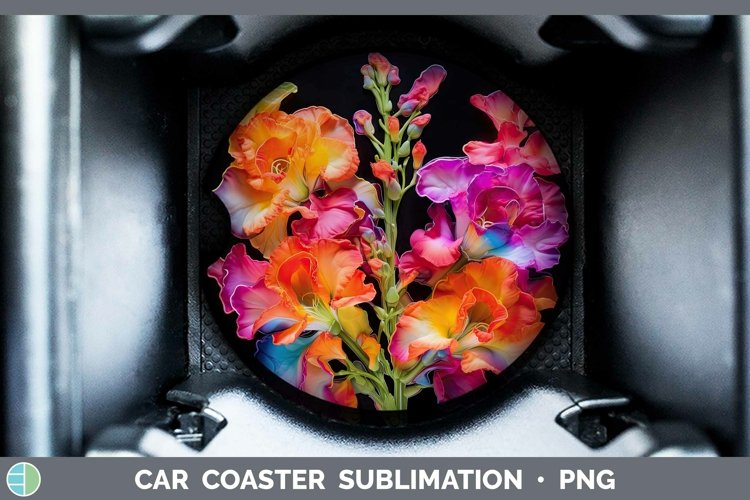 Neon Snapdragon Car Coaster | Sublimation Coaster Designs