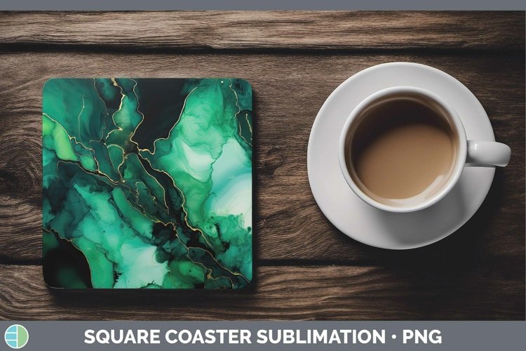 Neon Splash Green Square Coaster Sublimation Coaster Designs