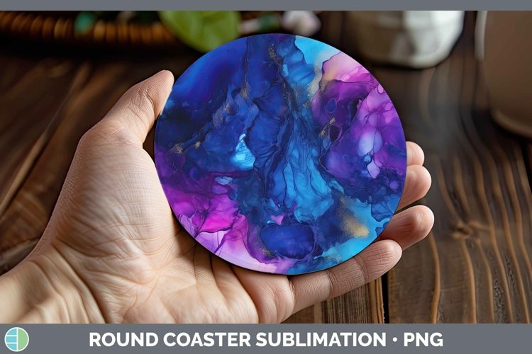 Neon Splash Periwinkle Round Coaster Sublimation Coaster Des