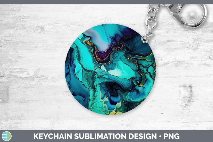 Neon Splash Teal Keychain Sublimation Keyring Designs