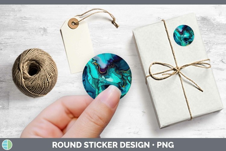 Neon Splash Teal Stickers | Round Labels Designs