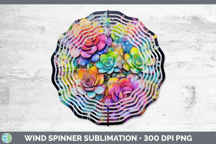 Neon Succulents Wind Spinner Sublimation Spinner Designs