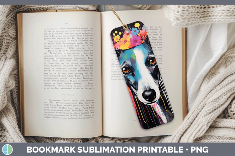 Neon Whippet Bookmark Sublimation Printable Designs