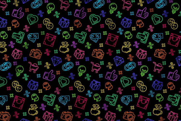 Neon Shopping Sale Pattern