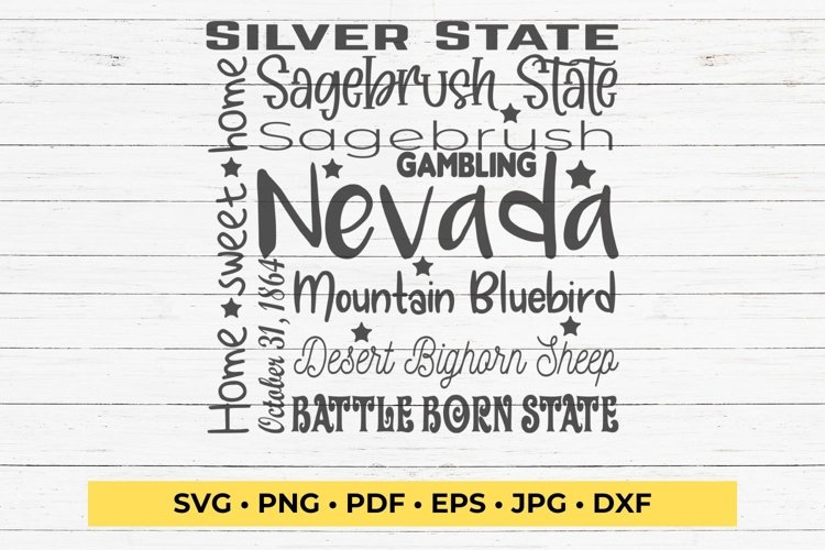 State of Nevada Cut File| Square Typography
