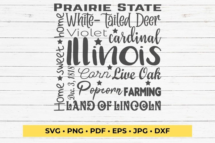 State of Illinois Cut File| Square Typography