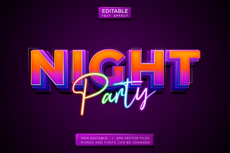 3d neon typography text effect mockup template