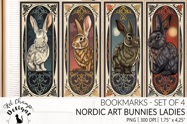 Bookmarks nordic art bunnies sublimation