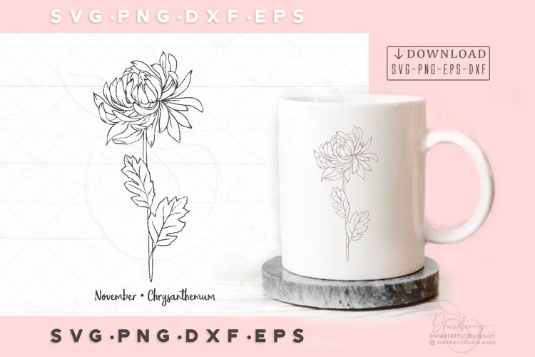Birth Month Flower Svg / November Flower Chrysanthemum SV283