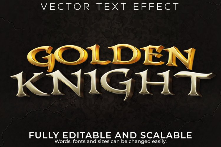 Editable text effect knight, 3d sword and warrior font styl