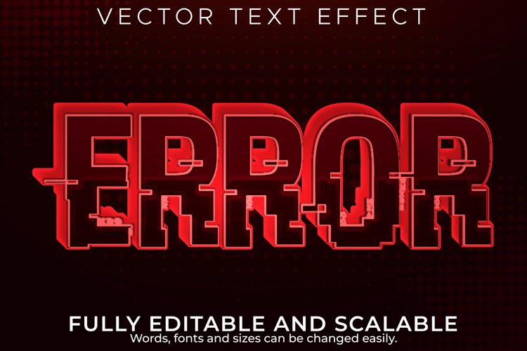 Editable text effect error, 3d hack and virus font style