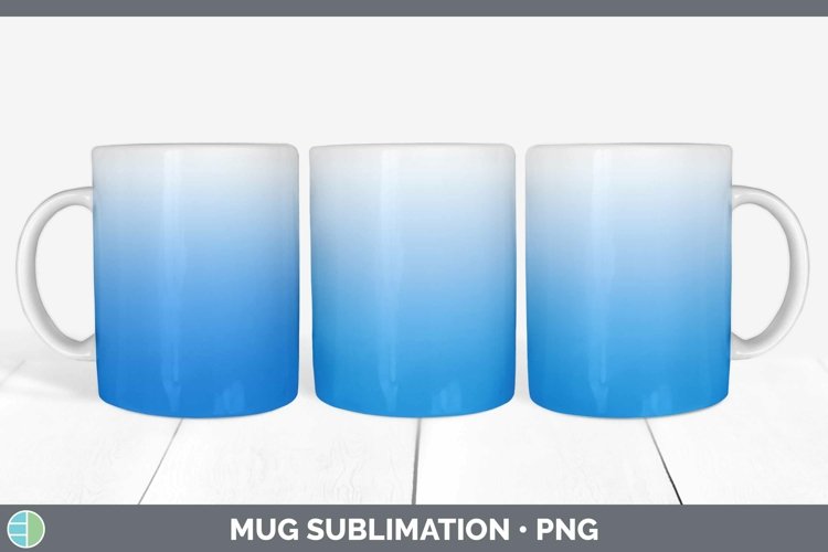 Ombre Blue Mug Wrap Sublimation Coffee Cup Designs