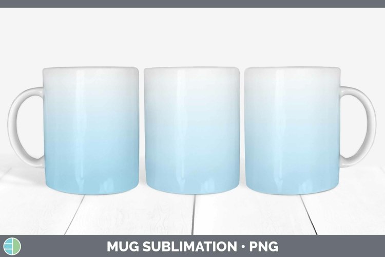 Ombre Bright Blue Mug Wrap Sublimation Coffee Cup Designs