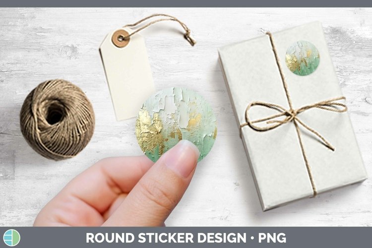 Ombre Paint Green 02 Stickers | Round Labels Designs