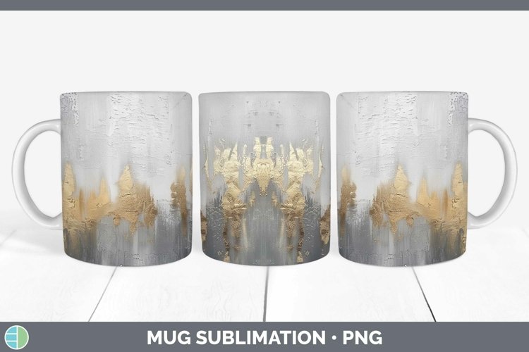 Ombre Paint Silver Mug Wrap | Sublimation Coffee Cup Designs