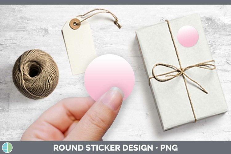 Ombre Pink Stickers | Round Labels Designs