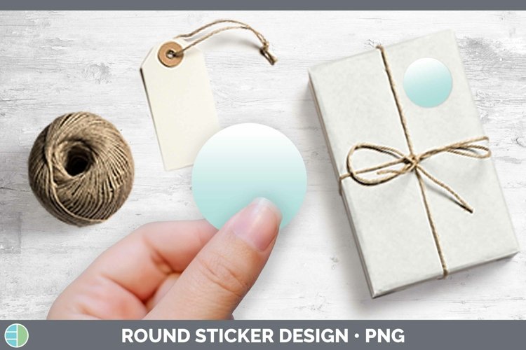 Ombre Teal Stickers | Round Labels Designs