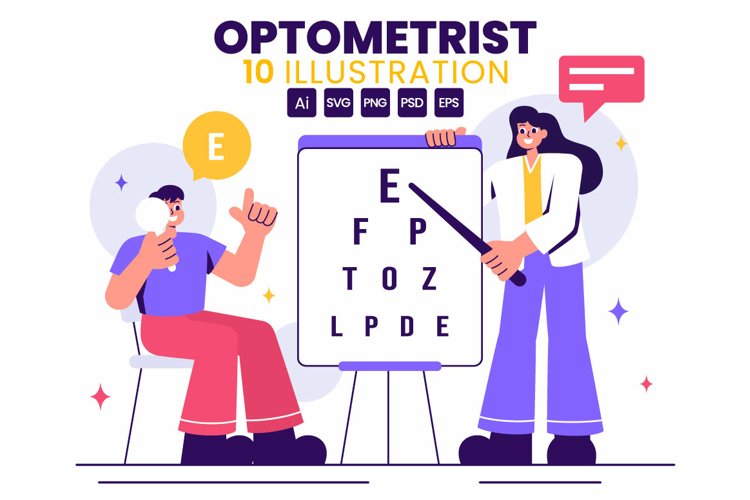 10 Professional Optometrist Illustration