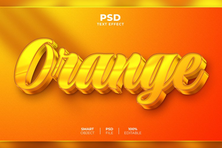 Orange 3D editable text effect (2486029)