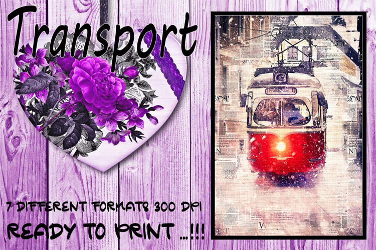 Transport media printables vintage style 300 dpi (2522413)