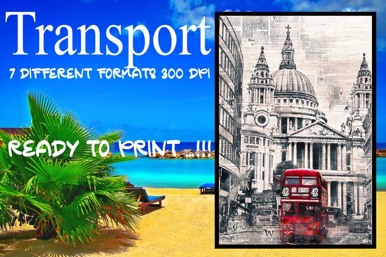 Transport media printables vintage style 300 dpi (2522447)
