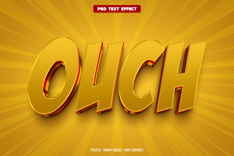Ouch 3D editable text effect