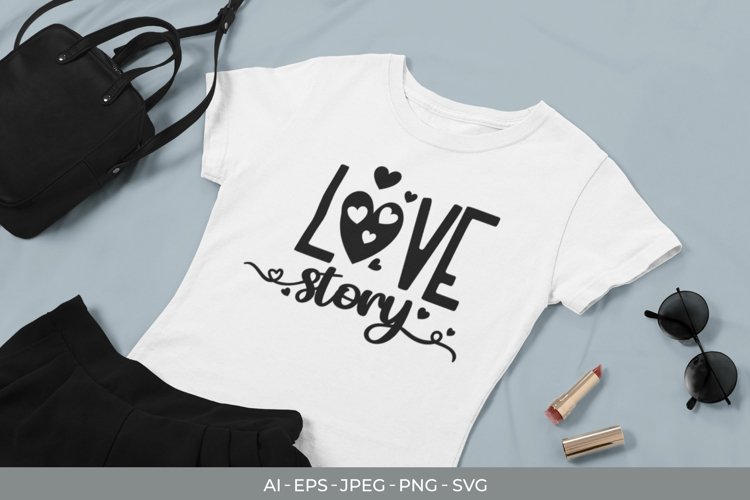 Love Story Text Lettering SVG Design