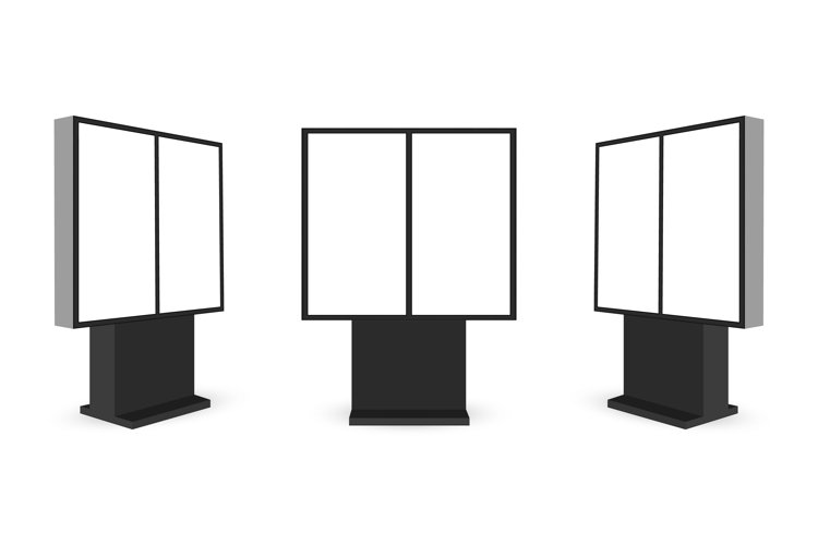 Set of Outdoor Digital Signages With Blank Dual Screen