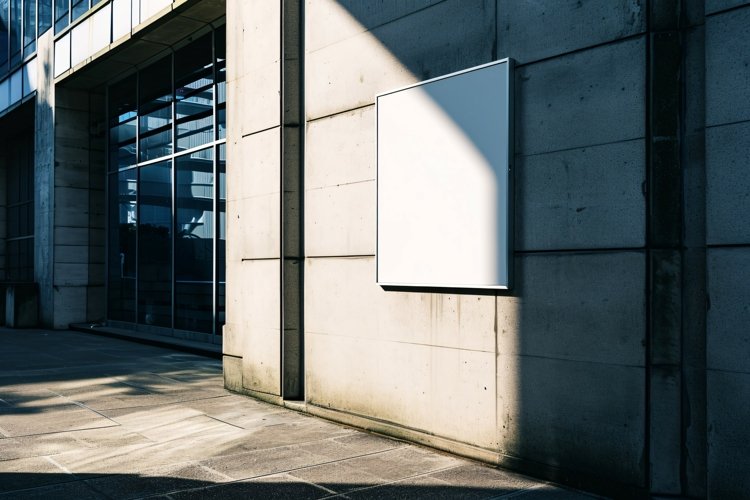 Wall Mounted Sign on Building Mockup (3649564)