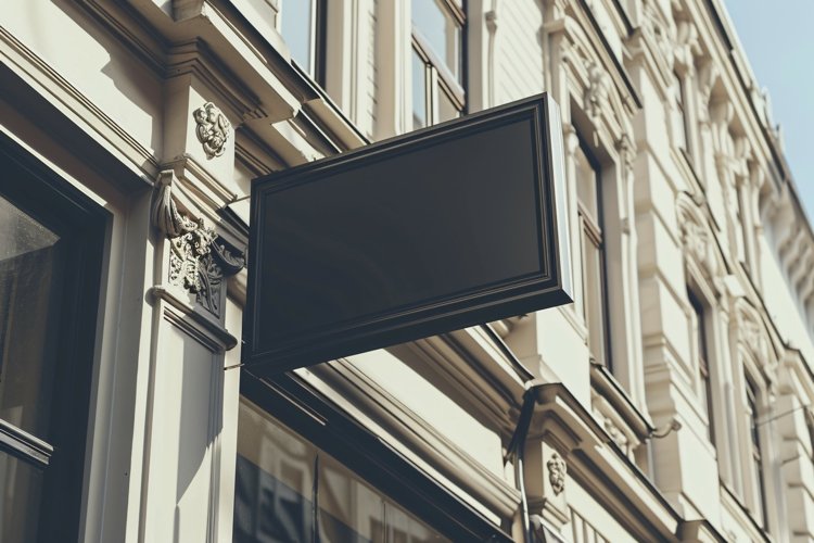 Sign Board Mockup on Building Wall (3649582)