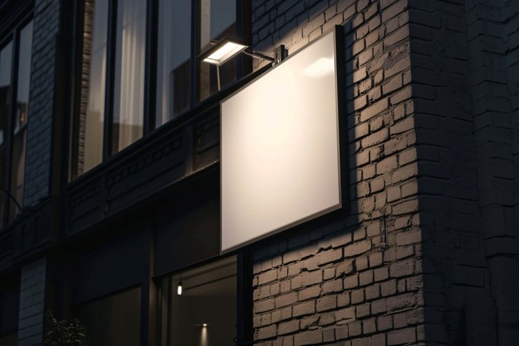 Sign Board Mockup on Building Wall (3649587)