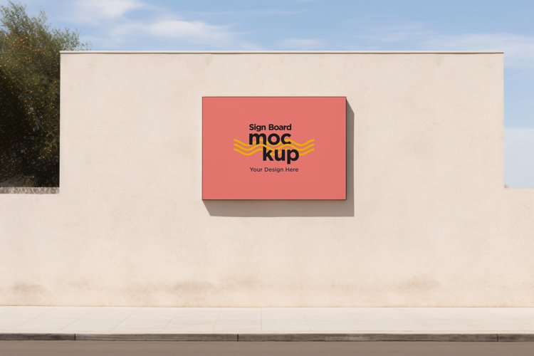 Wall Mounted Sign on Building Mockup (3344996)