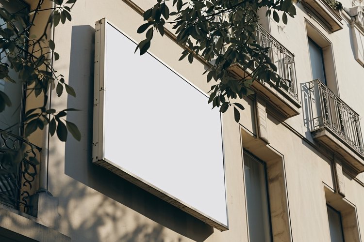 Sign Board Mockup on Building Wall (3649649)
