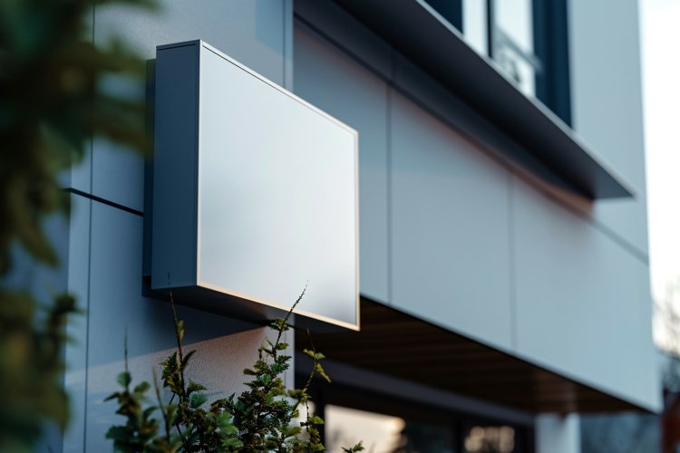 Wall Mounted Sign on Building Mockup (3649663)