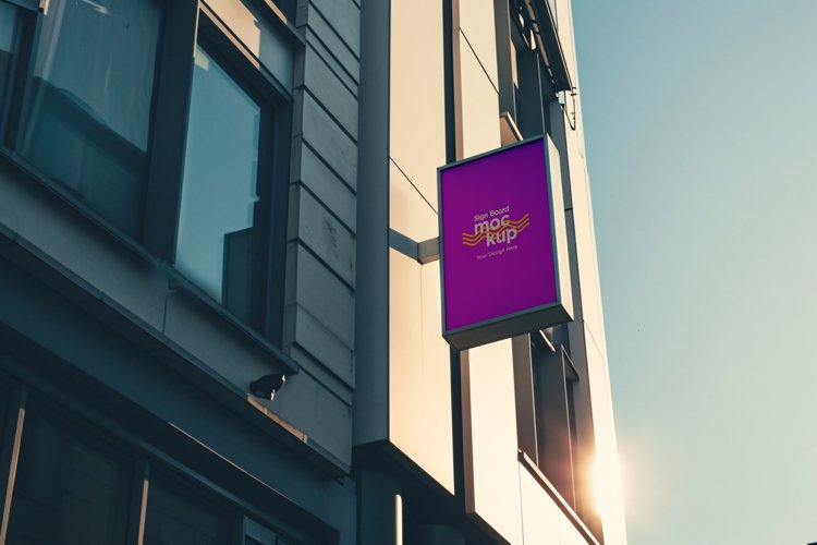 Wall Mounted Sign on Building Mockup (3347150)