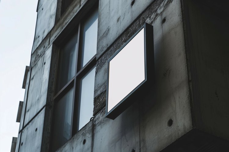 Wall Mounted Sign on Building Mockup (3649891)