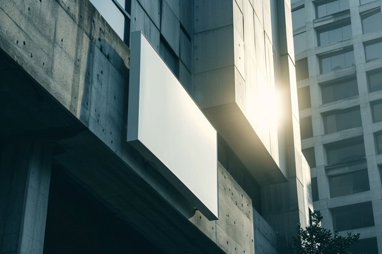 Wall Mounted Sign on Building Mockup (3649941)