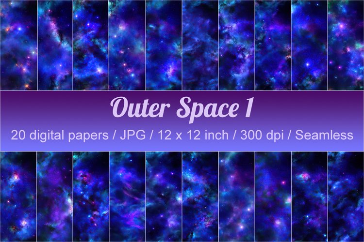 Outer Space Seamless Digital Papers - Pack 1