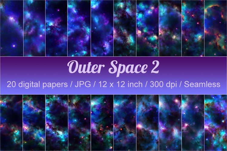 Outer Space Seamless Digital Papers - Pack 2