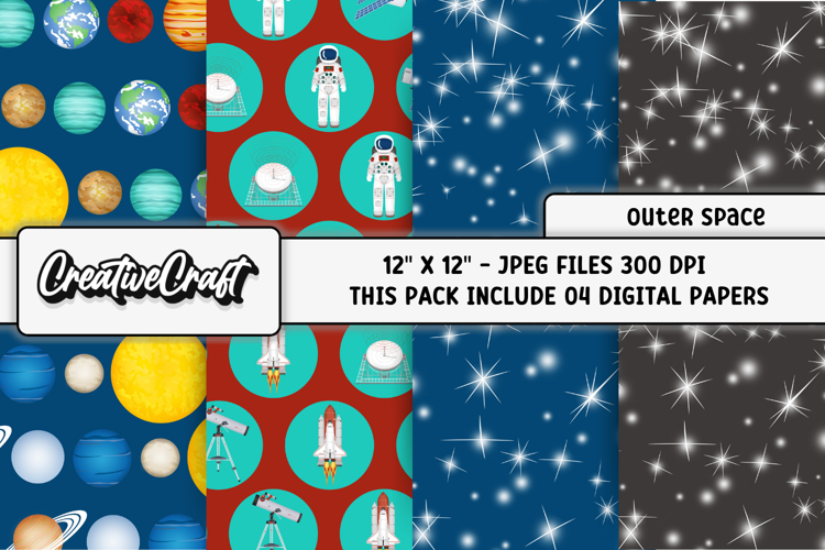 Blass off Digital Papers, Outer Space astronaut scrapbook