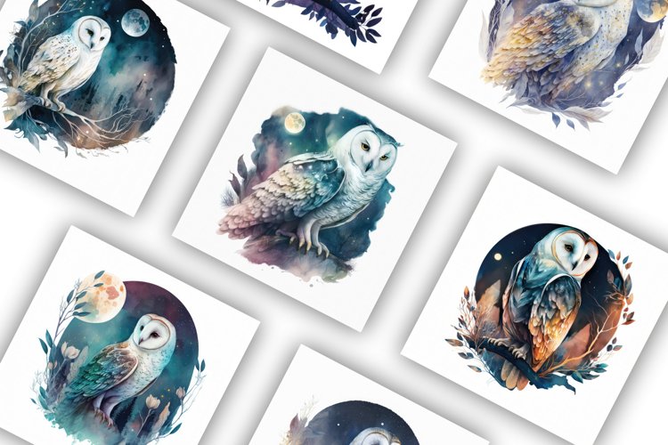 Night Owls | Watercolour Clipart JPG