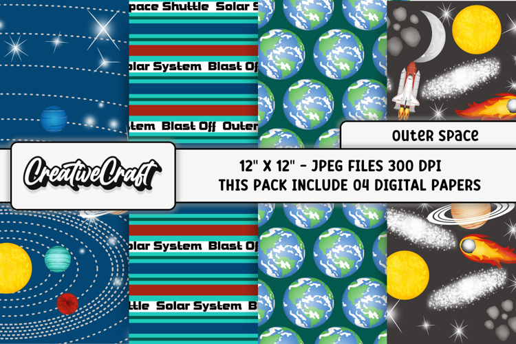 Blass off Digital Papers, Outer Space astronaut scrapbook