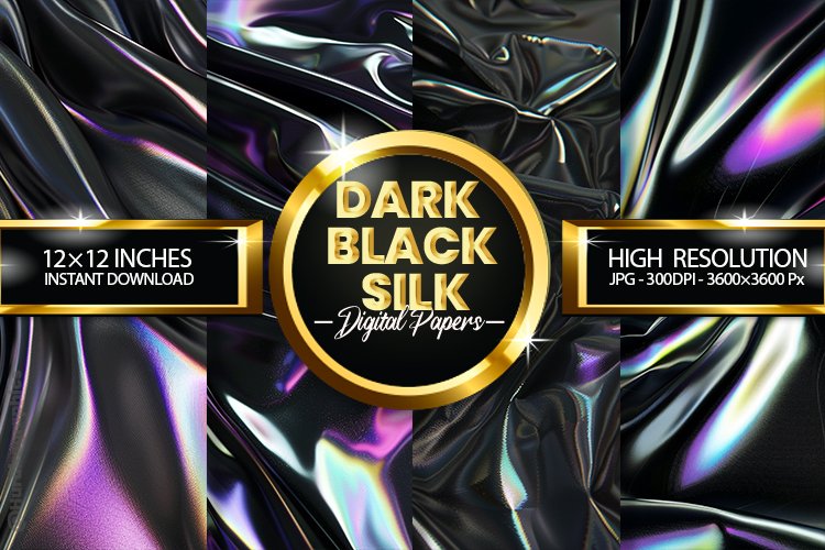 Dark Black Silk Digital Papers - 04 Variations (3790670)