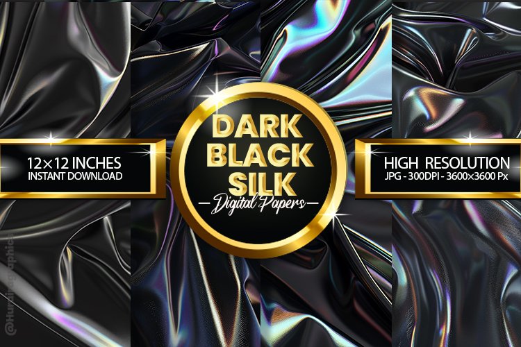 Dark Black Silk Digital Papers - 04 Variations (3790659)