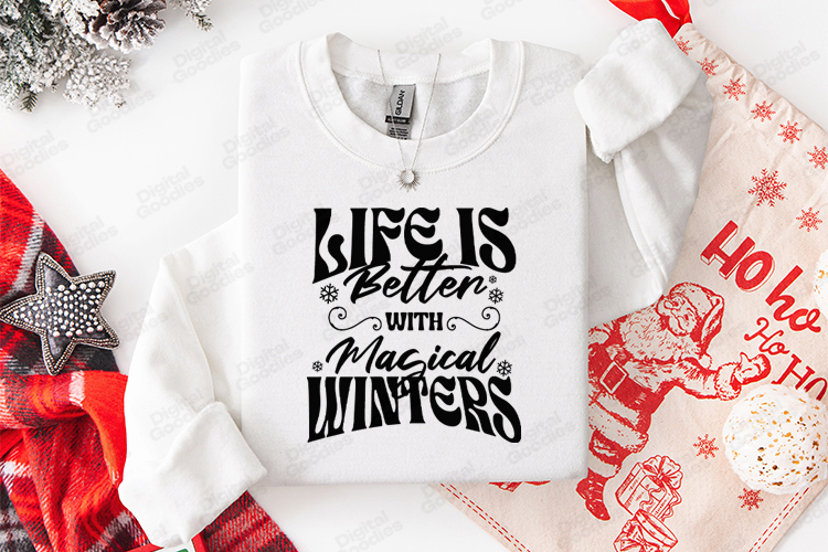 Life Is Better SVG - Magical Winters Christmas Cut File